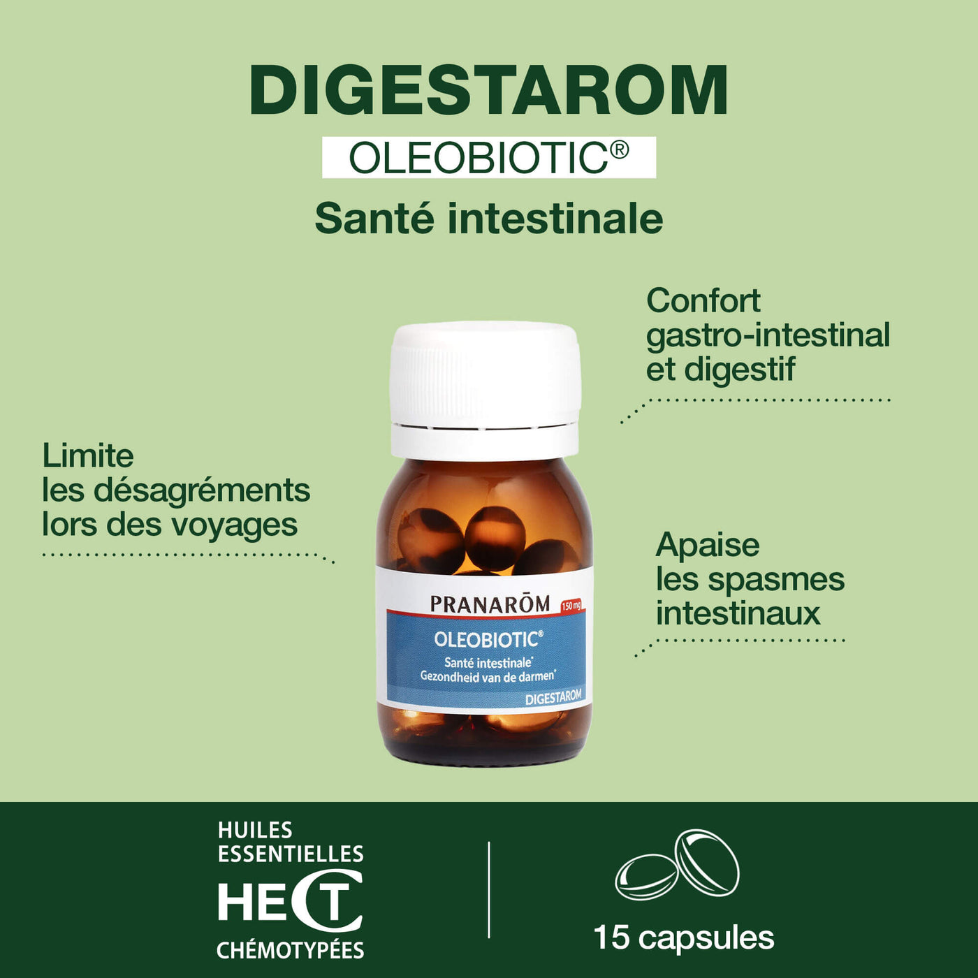 Oleobiotic® Santé intestinale* - 15 capsules | Pranarôm