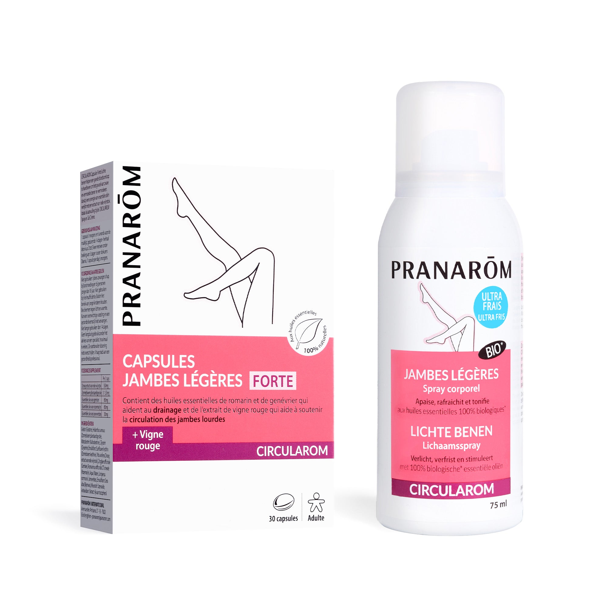 Light legs duo: spray and capsules | Pranarôm