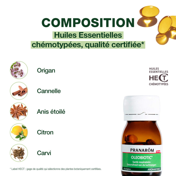 Oleobiotic® Santé respiratoire* - 15 capsules | Pranarôm