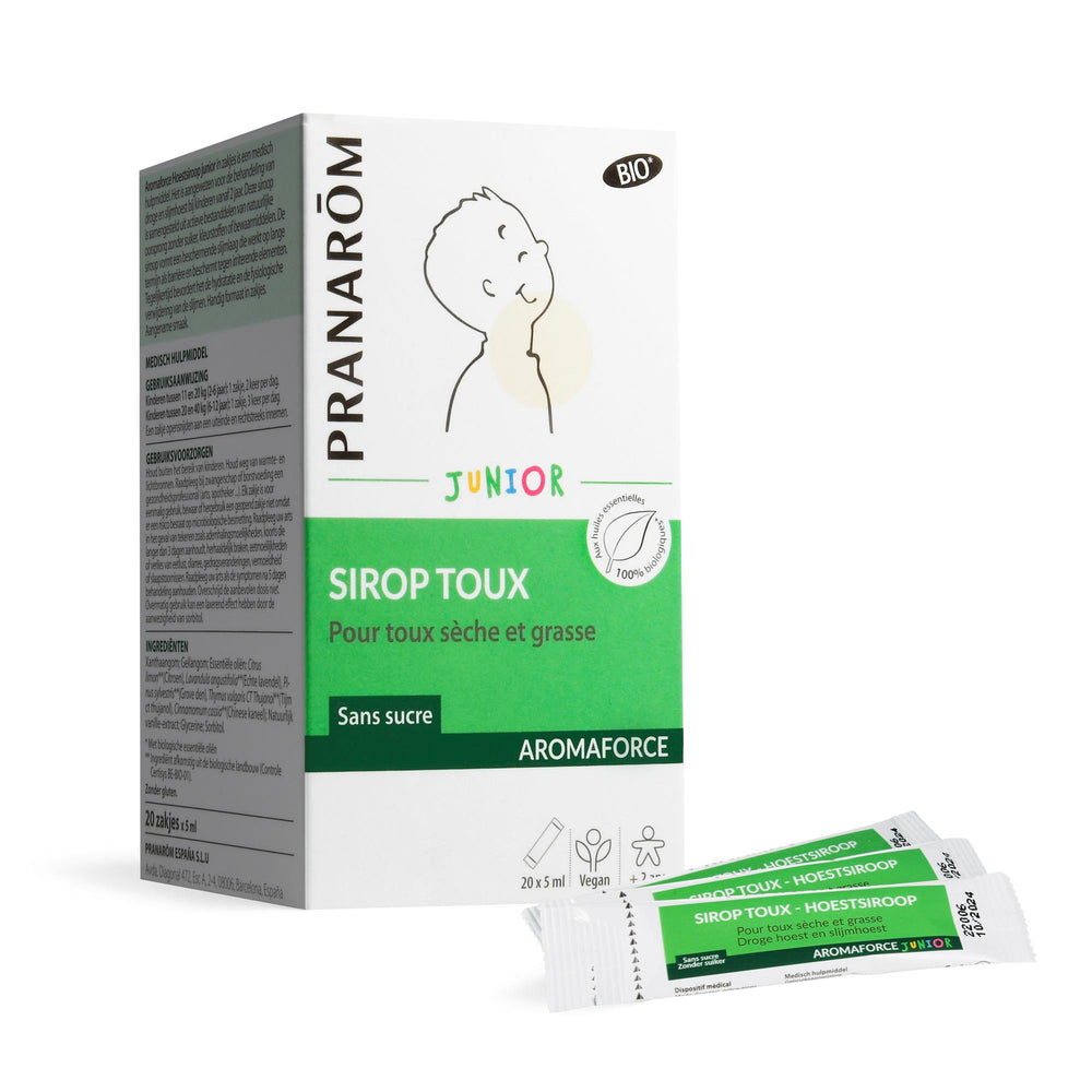Sirop toux junior - Dispositif Médical - 20 X 5 ml Bio | Pranarôm